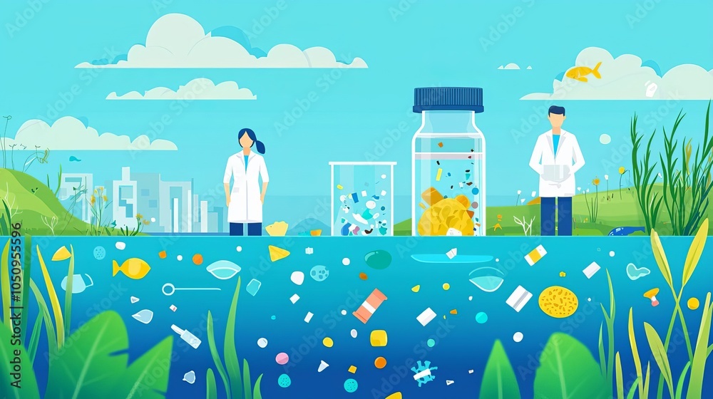 Micro Plastics Filter showing microplastics in water sample, pollution ...