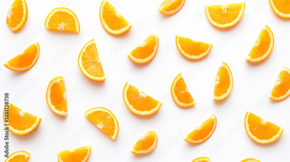 2410 17.A bright and cheerful composition of orange slices and wedges ...