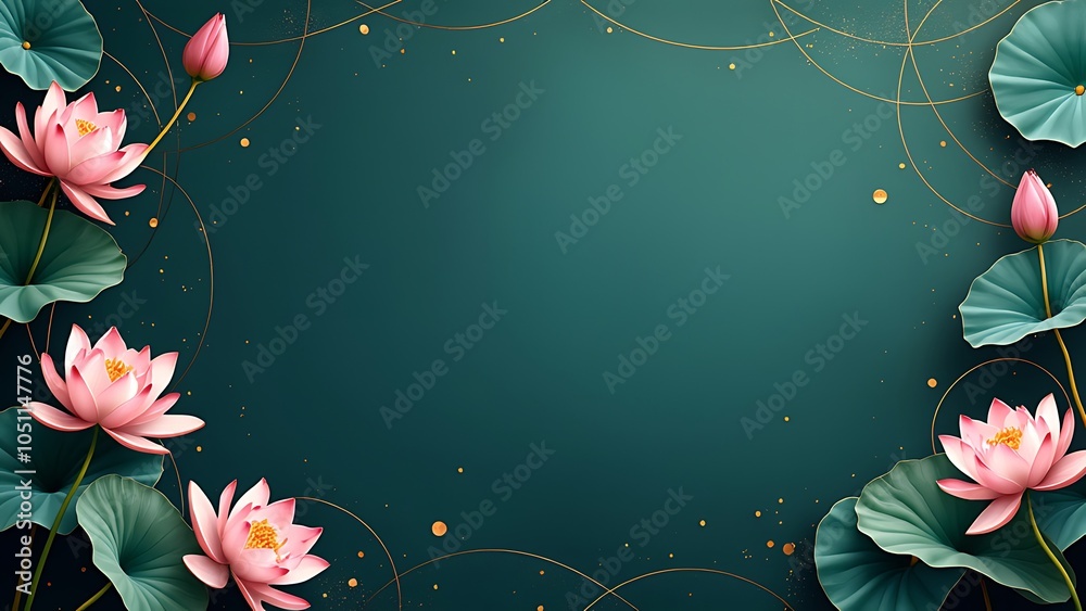 Luxury gold lotus background. Zen wallpaper collection with golden ...