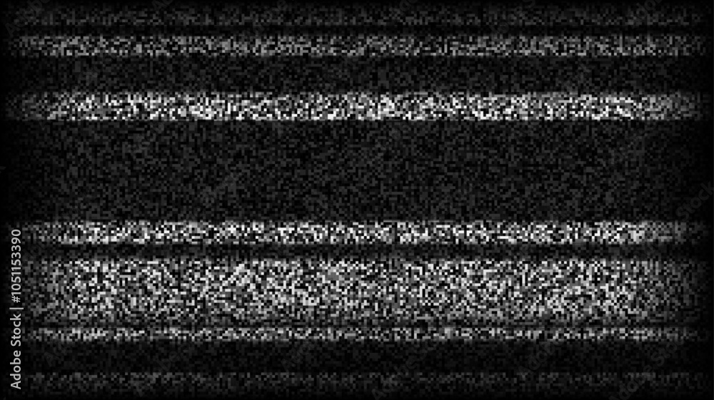 TV static noise background. BW Glitch pixelated television screen. Lost ...