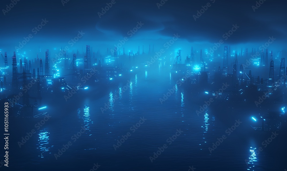 High-Tech Industrial Port With Autonomous Vehicles, Ships, and Drones ...
