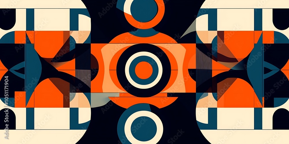 An abstract vector graphic design poster background with an orange and ...
