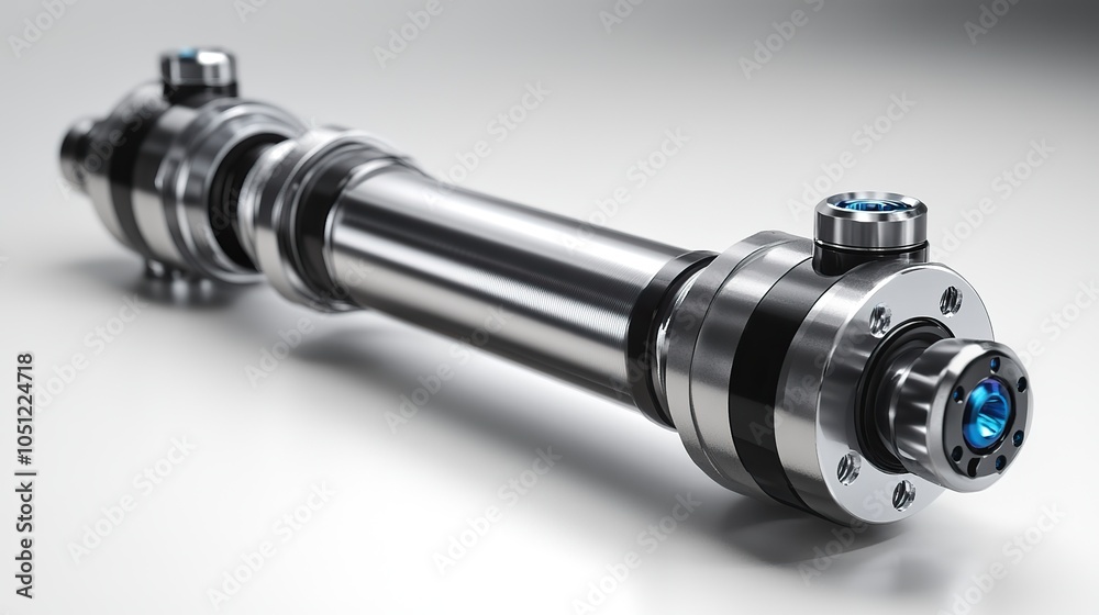 robotic pneumatic piston is powered by compressed air for factory ...