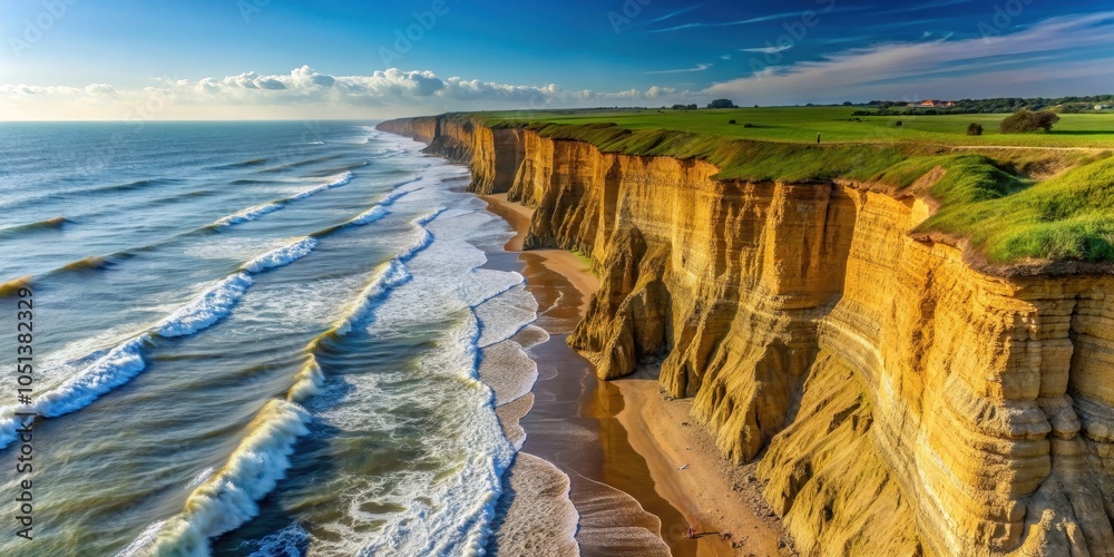Eroded coastal cliffs with sea level rise and erosion impact , Coastal ...