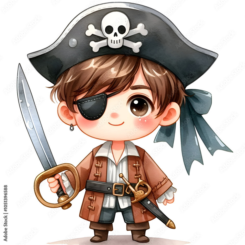 Ilustración de Stock Cute Pirate Clipart, Pirate Ship Clipart, Treasure ...