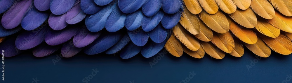 3D model of a regal feather cape in deep purple and gold tones ...