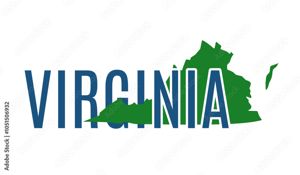 Virginia State Outline Map with Text Overlay Design – Perfect for ...