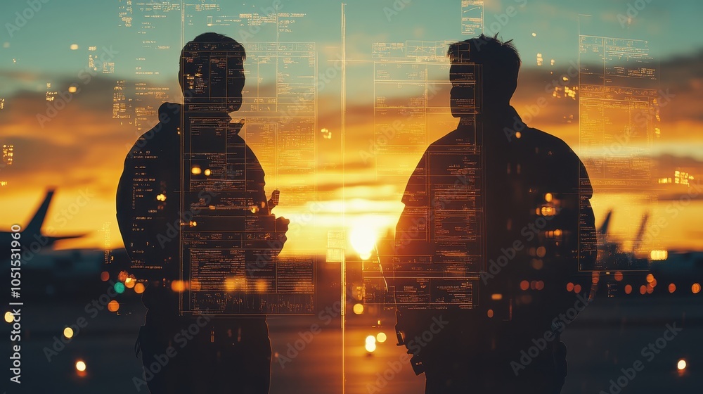 Pilots conducting preflight checks on the runway, focus on safety ...