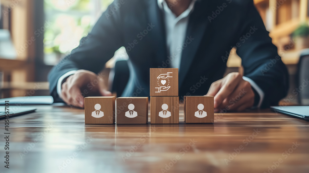 Increasing employee engagement and retention concept. Positive work ...