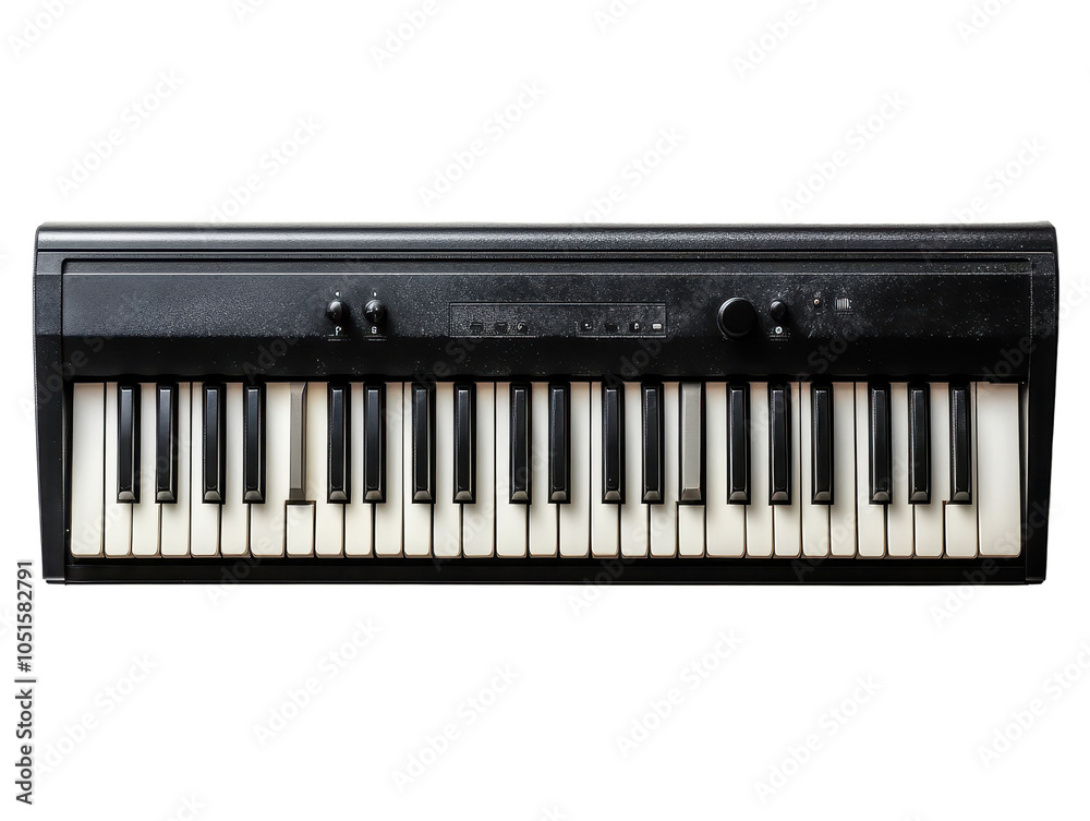 Electric keyboard, black and white keys, transparent background. Stock ...