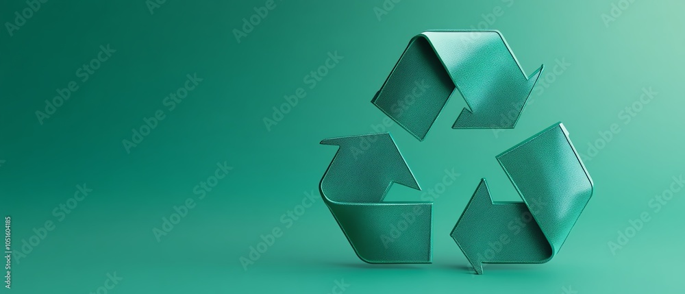 Eyecatching green recycling icon with 100 Recyclable symbol, vivid ...