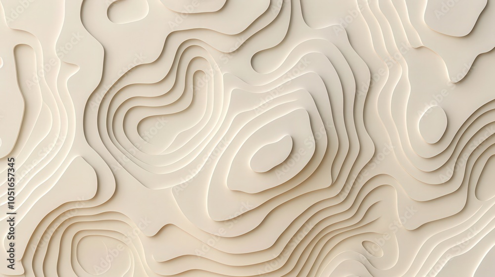 Minimalist Topographic Contour Map, a sophisticated representation of ...