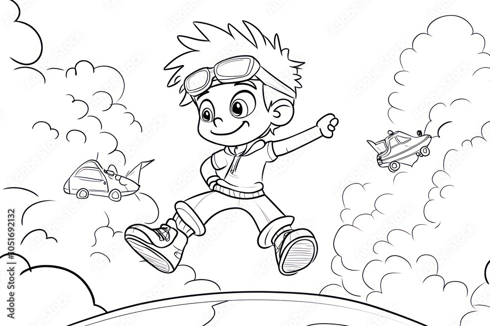 Acrobat, coloring page for kids, line art, black and white. Stock ...