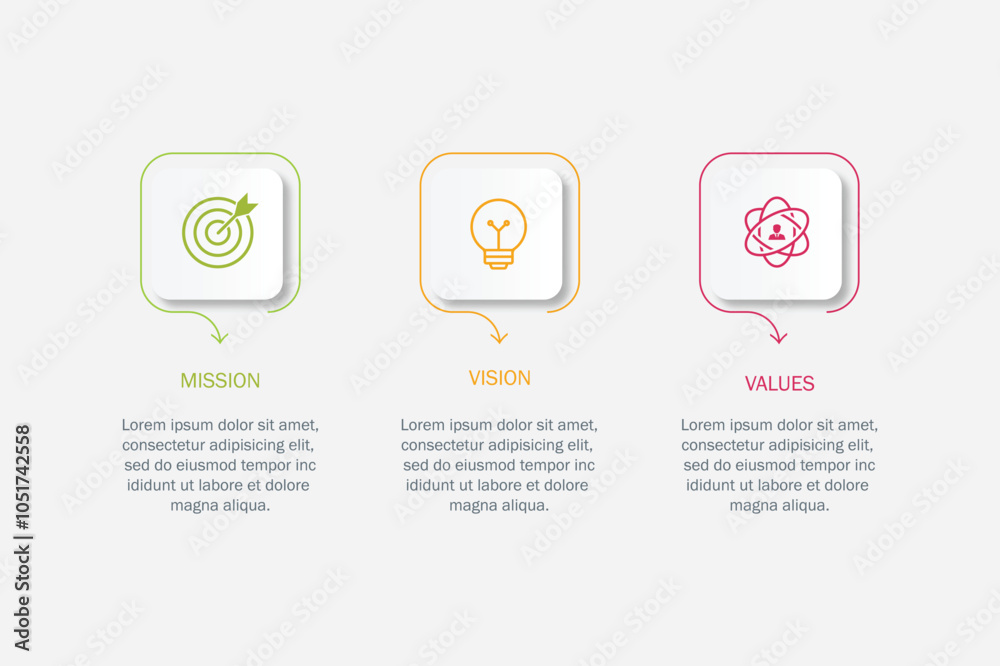 Mission,vision,values,graphic design template.eps 10 on white ...