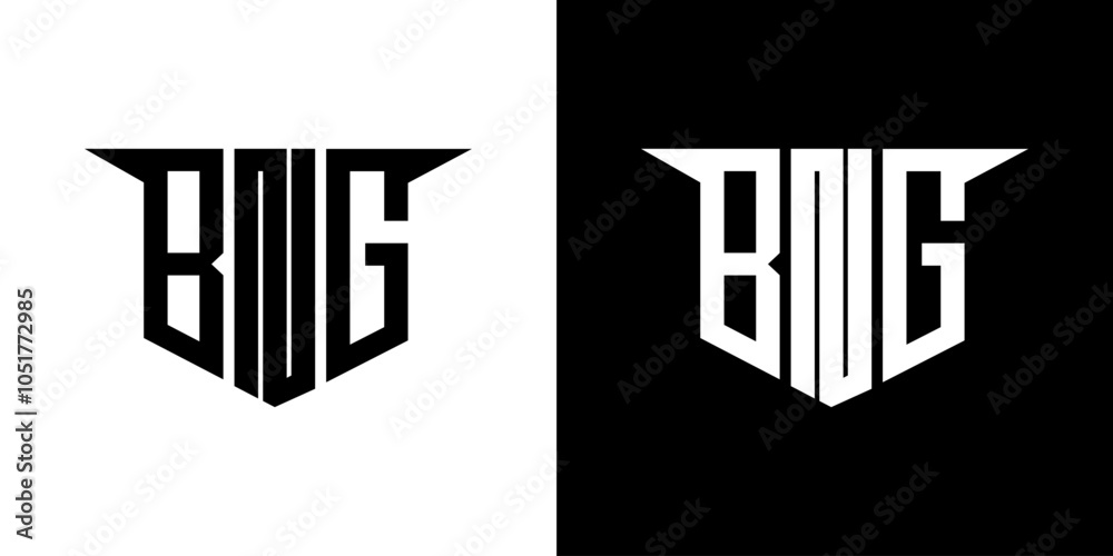 BNG letter logo design with white background in illustrator, vector ...
