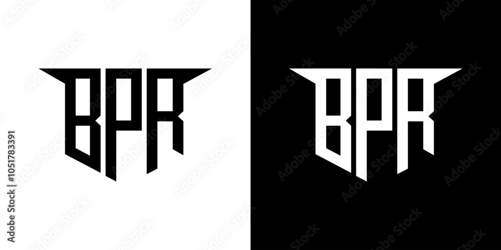 BPR letter logo design with white background in illustrator, vector ...