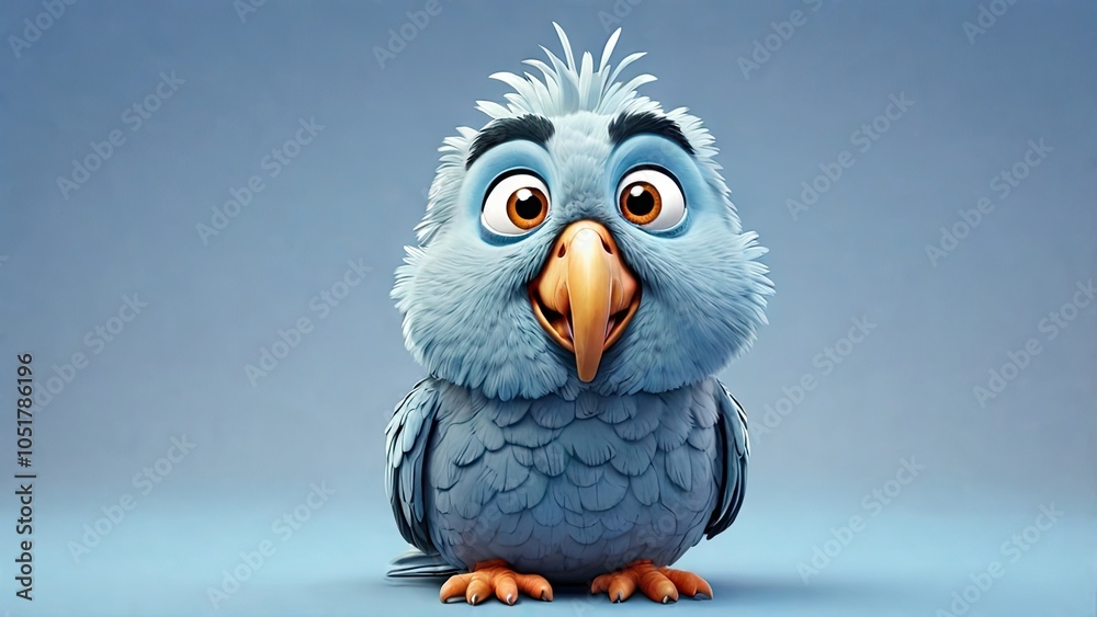 A single cartoonstyle Nigel parrot funny,wearing glasses laughing ...