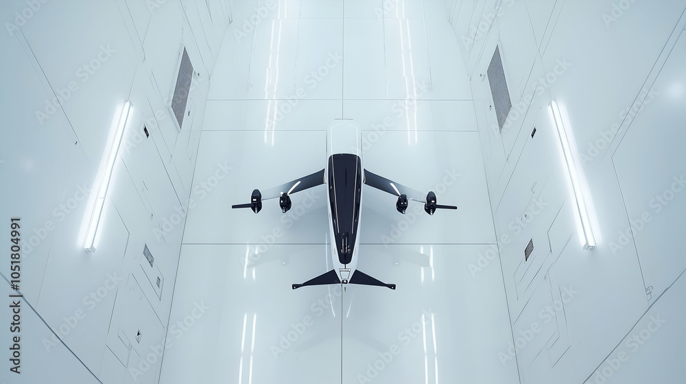eVTOL Aircraft in Testing Corridor | Futuristic Electric Air Mobility ...