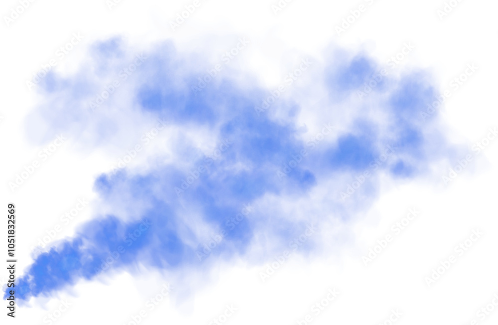 Blue fog or smoke. Blue smog clouds rising from bottom to top on floor ...