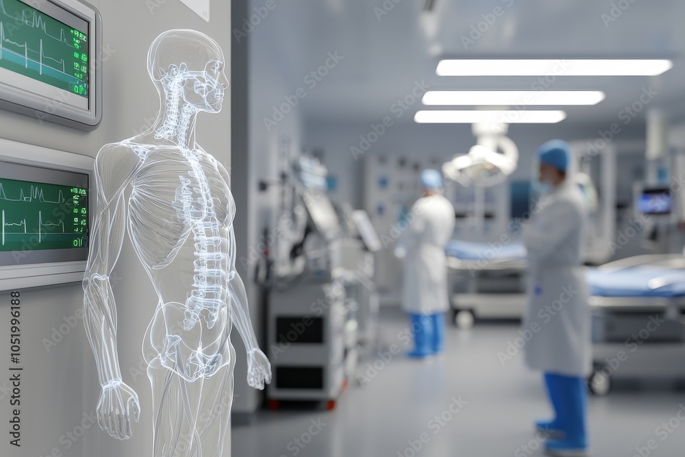 This image depicts the skeleton and organs of a man's body, displayed ...