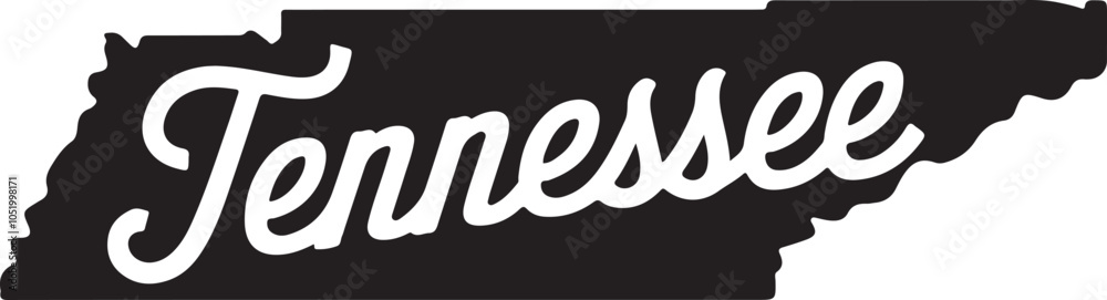 Tennessee Map Shape Retro Typography Vector Graphic Design Stock Vector ...