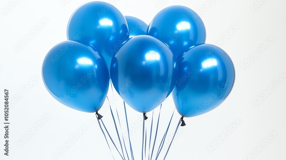 Blue balloons on white isolate background Stock Photo | Adobe Stock