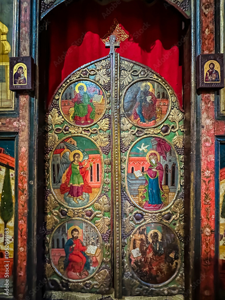 Loznica, Serbia - October 23rd 2024: Altar door in the Tronoša ...