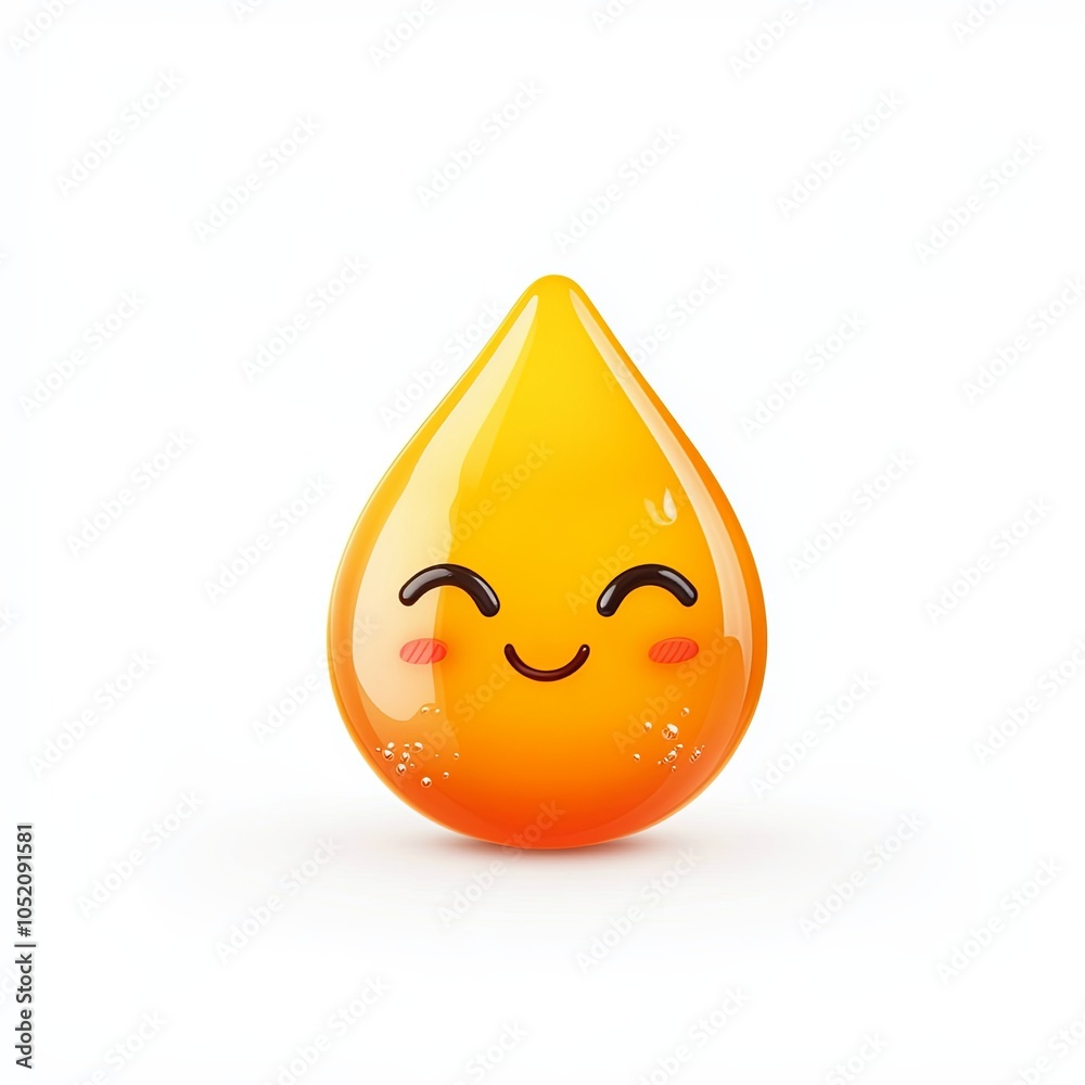 Cheerful cartoon water drop emoji Stock Illustration | Adobe Stock