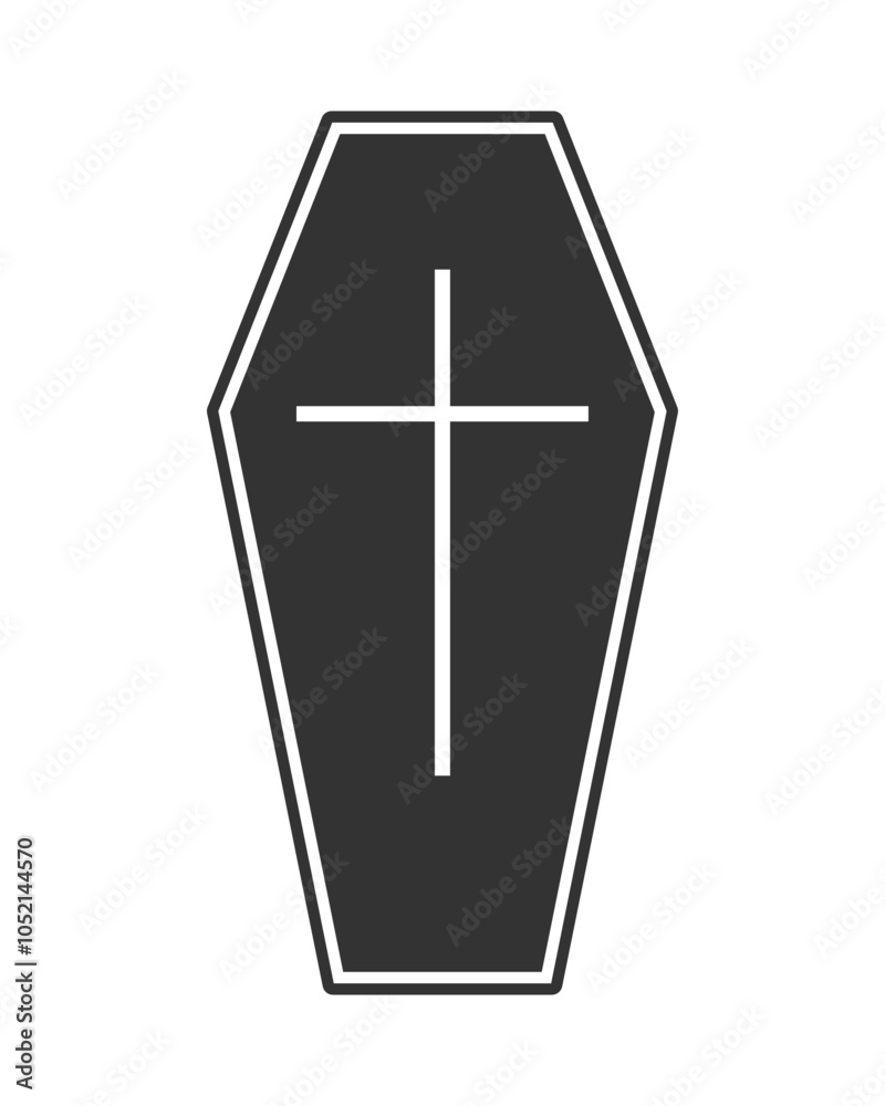 Coffin set. Casket outline silhouette icon symbol. Funeral sign. Vector ...