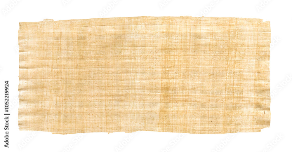 Old papyrus texture isolated on transparent background. Banner ...