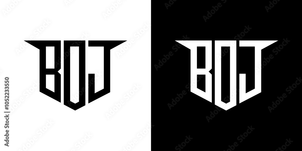 BOJ letter logo design with white background in illustrator, vector ...