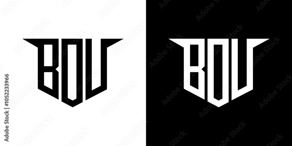 BOU letter logo design with white background in illustrator, vector ...