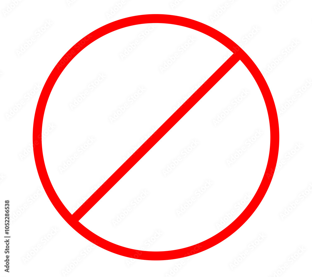 Prohibition symbol red color warning sign Stock Illustration | Adobe Stock