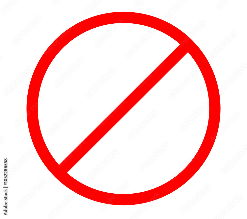 Prohibition symbol red color warning sign Stock Illustration | Adobe Stock