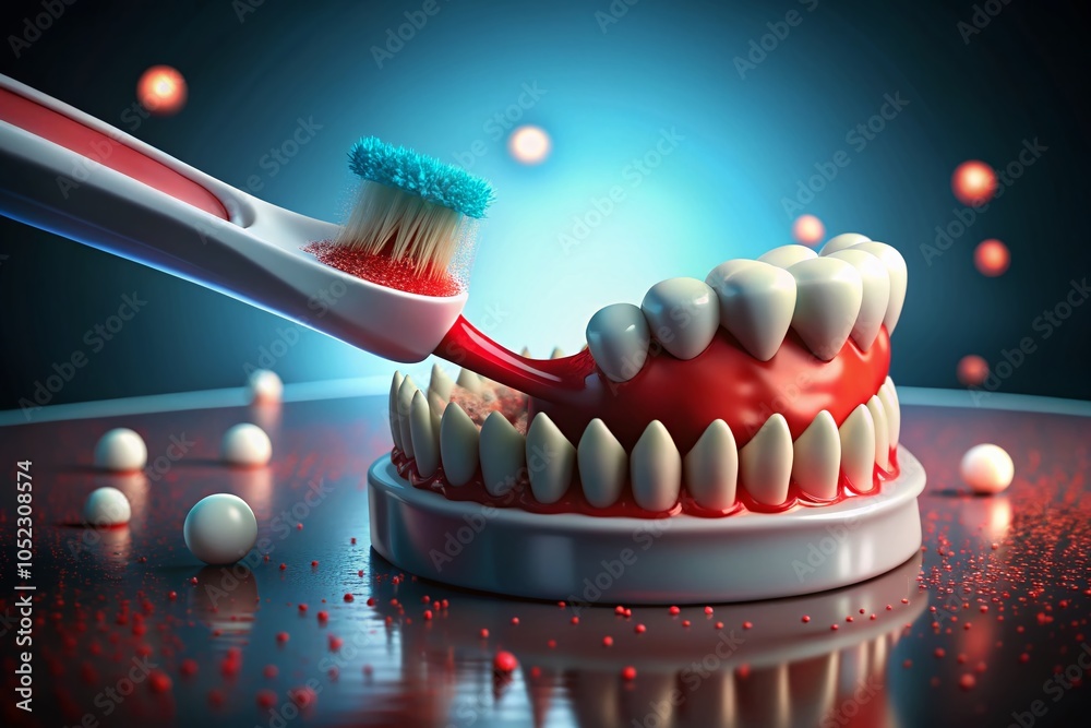 Brushing Teeth with Bleeding Gums Cartoon Illustration - Understanding ...
