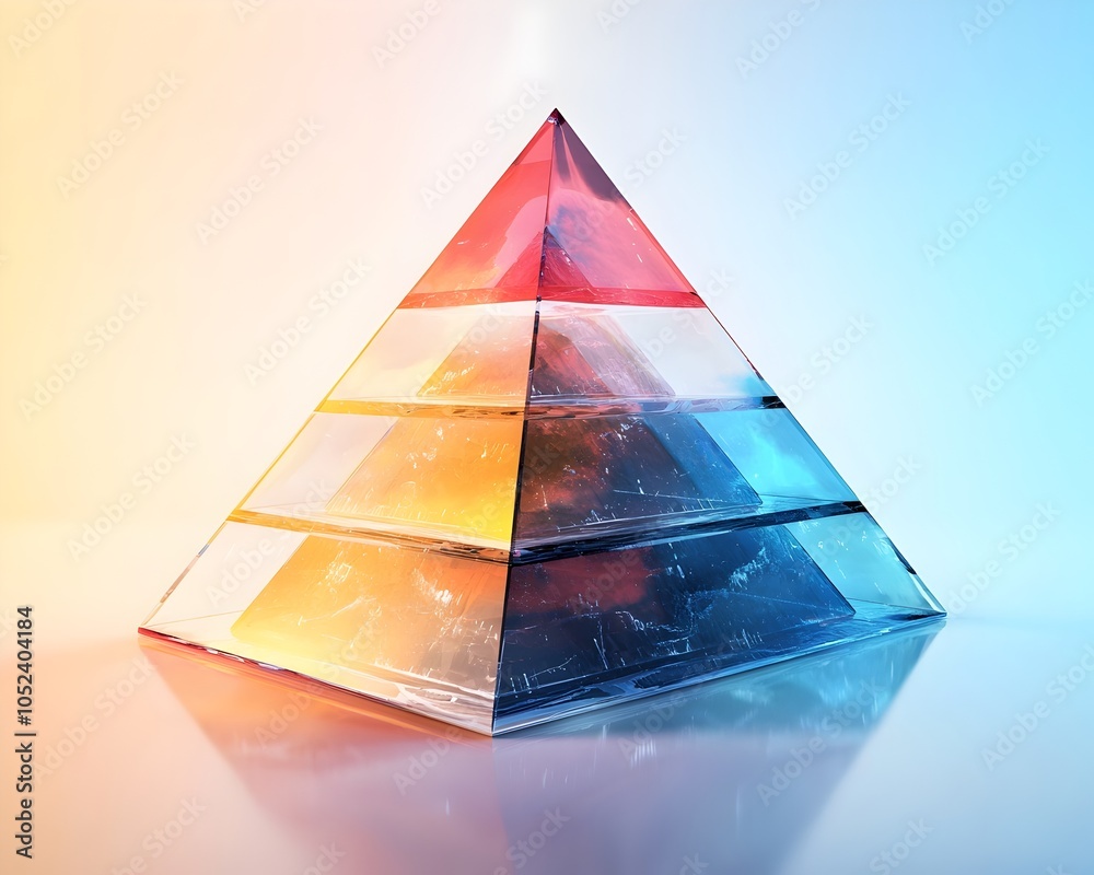 Translucent Layered Pyramid Graph Visualizing Business Hierarchy and ...