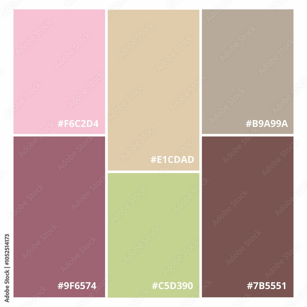 Six color combinations, a collection of vector color palettes with RGB ...