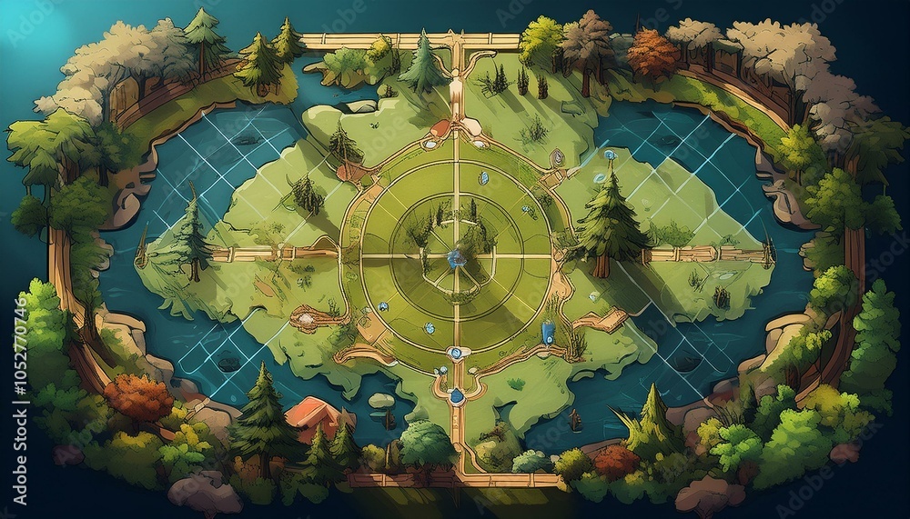 DnD Battlemap Shadow Forest Detailed Immersive Map AI Generate Stock ...