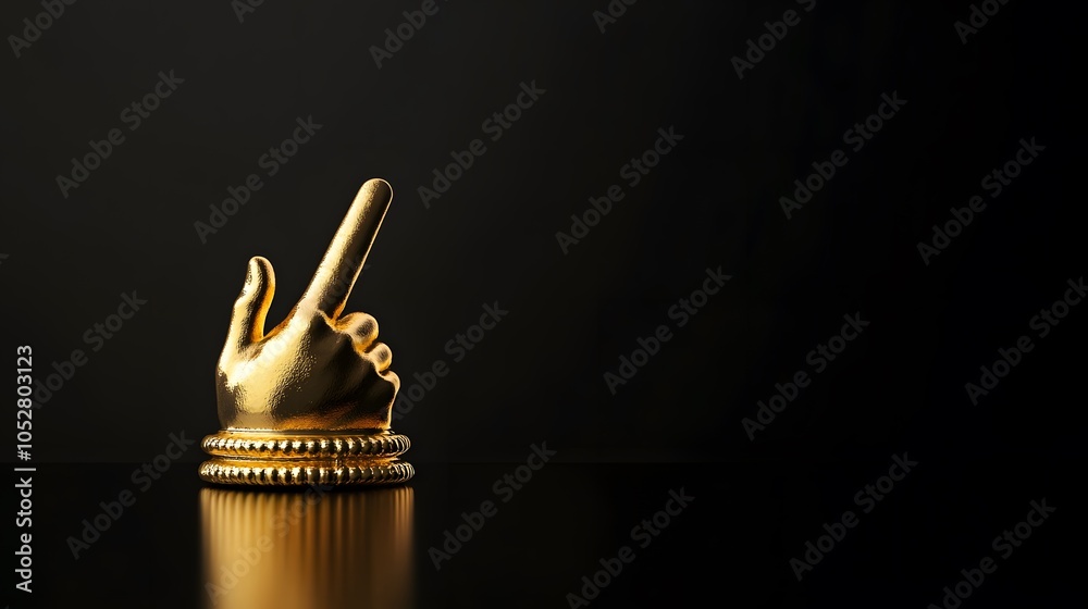 Golden Hand Trophy Celebrating Victory and Achievement. This image of a ...