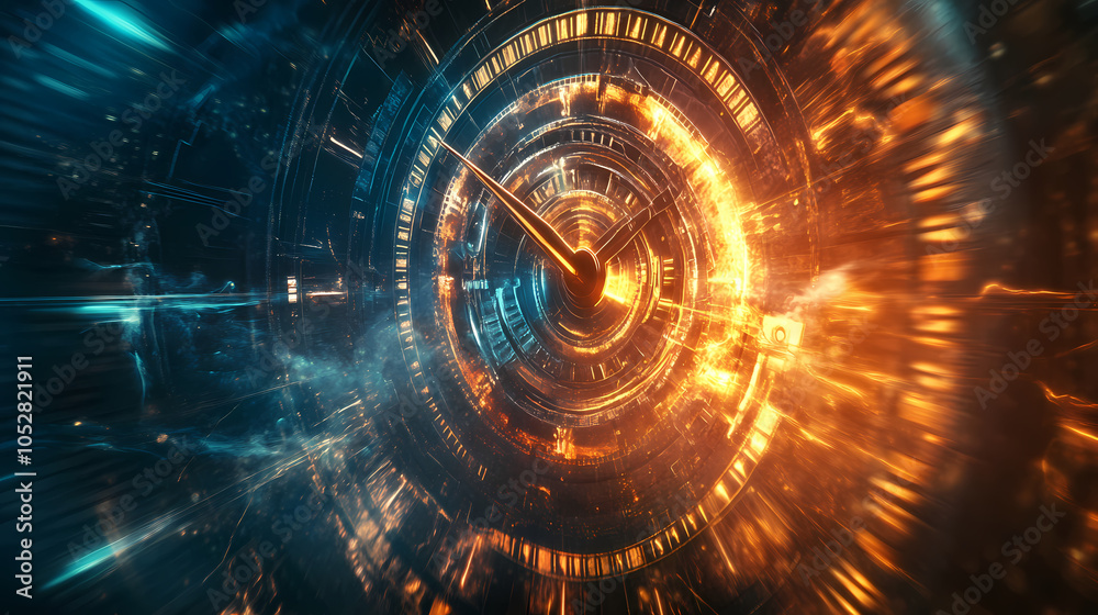 Time travel machine, futuristic time travel machine, a high tech ...