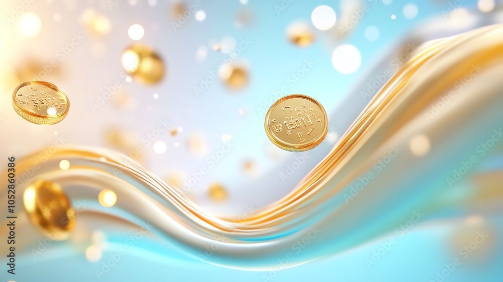 Gold bullion amidst inflation wave patterns, visually contrasting gold ...