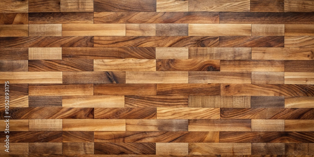 Premium butcher block pattern wallpaper background with natural walnut ...