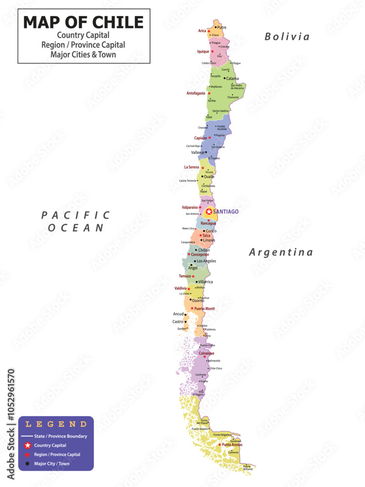 American Countries Geography Political map. Political map of country ...