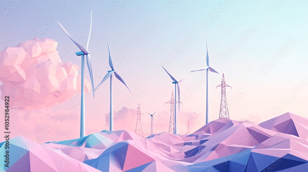 2410_053.clean energy infrastructure illustration, onshore and offshore ...