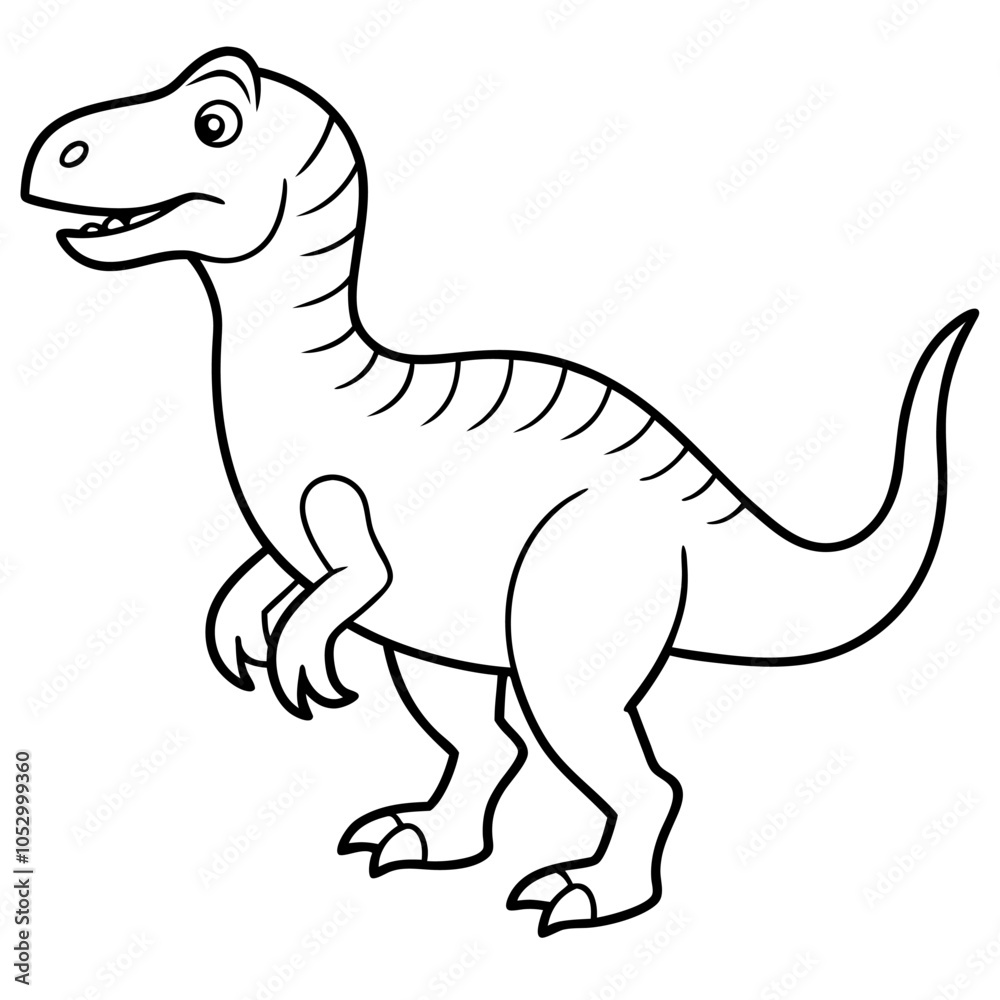 Dinosaur vector art coloring page illustration coloring book design ...