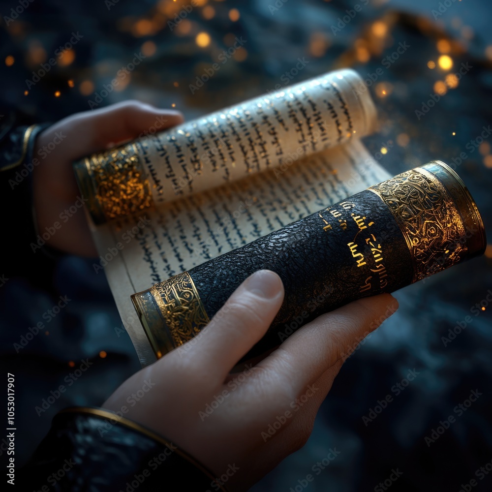 Religious scroll, Torah representing central religious document of ...