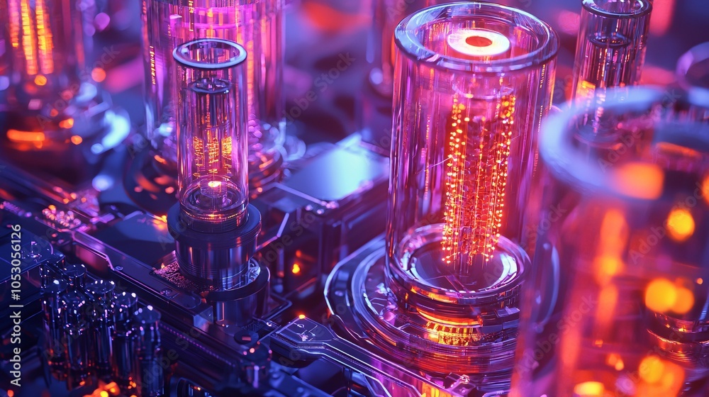 Computer scientist working on quantum computing system, futuristic, high quality, 3D rendering ...