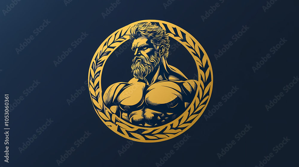 Divine sculpt vector logo design with zeus icon zeus muscle forge gym ...