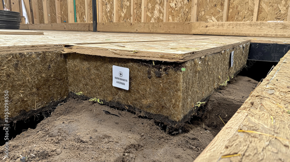 close up view of insulation materials with labels, showcasing their ...