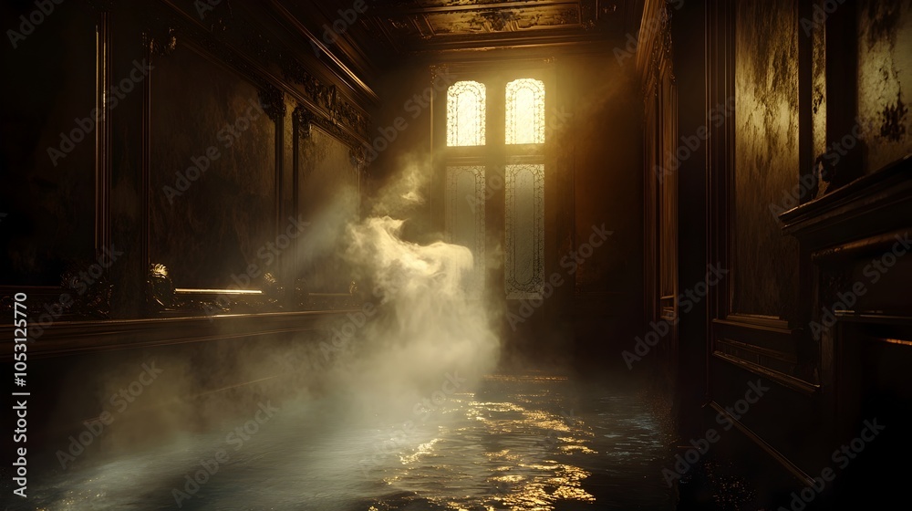 Clashing Elements in Moody Chiaroscuro Lighting Dramatic Steam and ...